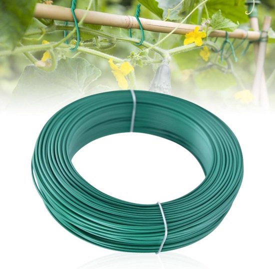 Spandraad groen verzinkt en met kunststof gecoat tuindraad bloemendraad ...