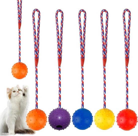 Gooi Speelbal Hondenspeelgoed - Set van 5, Natuurrubber Bal aan Touw ...