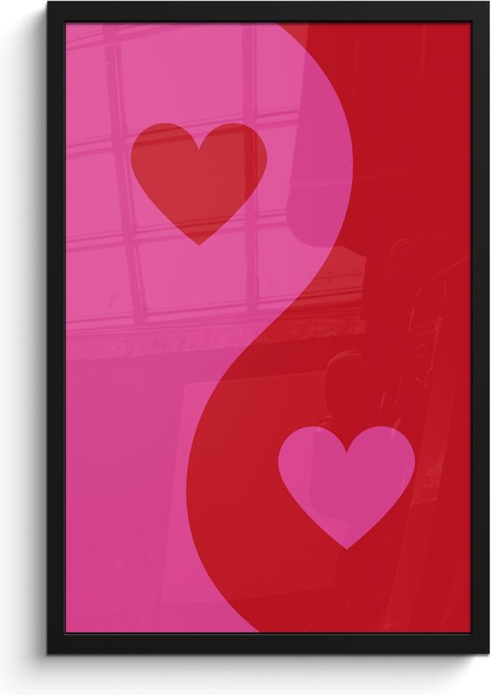 Poster in lijst - Fotolijst 40x60 cm - Posters - Minimalistisch - Rood ...