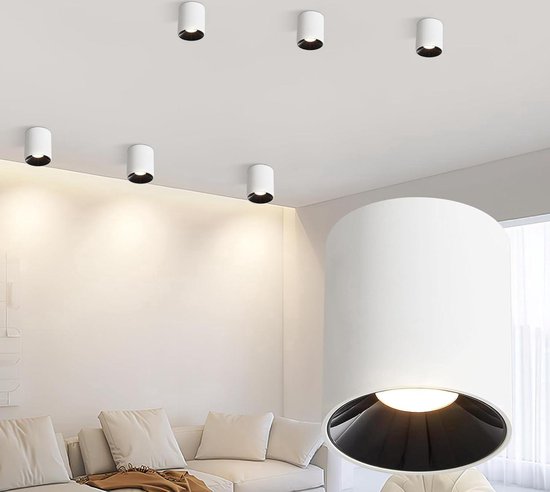 Opbouwspots LED Plafondspots - Modern design - 1 stuk - Wit | bol