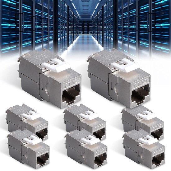 CAT7 Keystone-module Jack - 8 stuks - tot 10 Gbps - gereedschapsloos ...