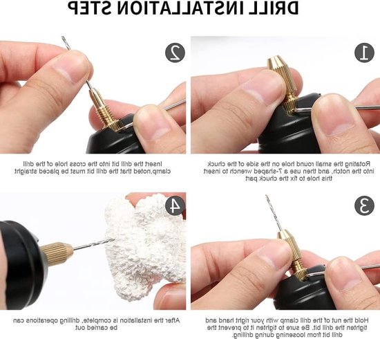 5V mini boormachine draagbaar - USB handboor met 3-delige bits . | bol