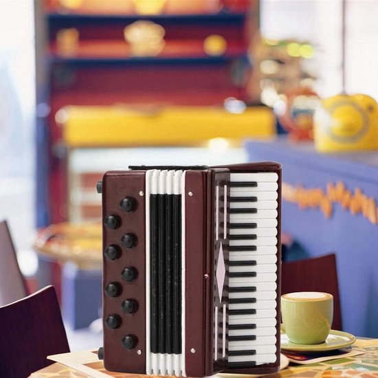 Miniatuur accordeon model 6 cm van hout rood - instrument model met ...