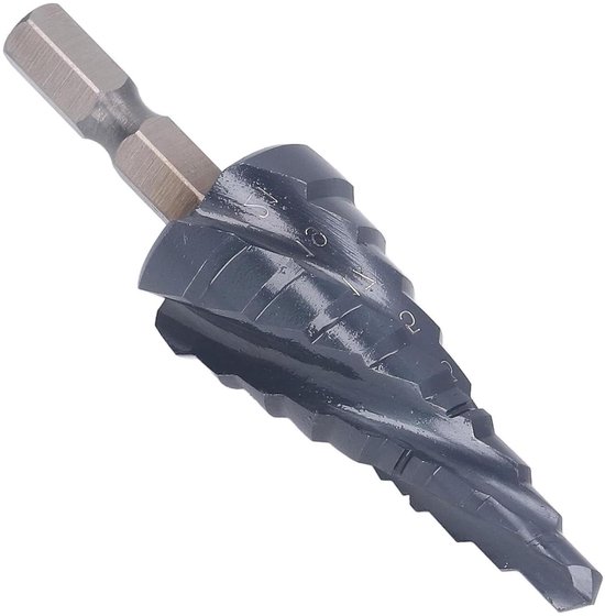 Kobaltboor 9 treden 4 spiraalgroeven 1/4 inch schacht trapboor 5 tot 21 ...