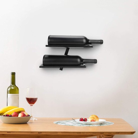 Wijnrek voor aan de muur - metalen flessenrek - design wand-wijnrek ...