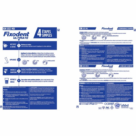 Pâte adhésive Fixodent Ultimate Fresh 40 gr (remplacement de Fixodent ...