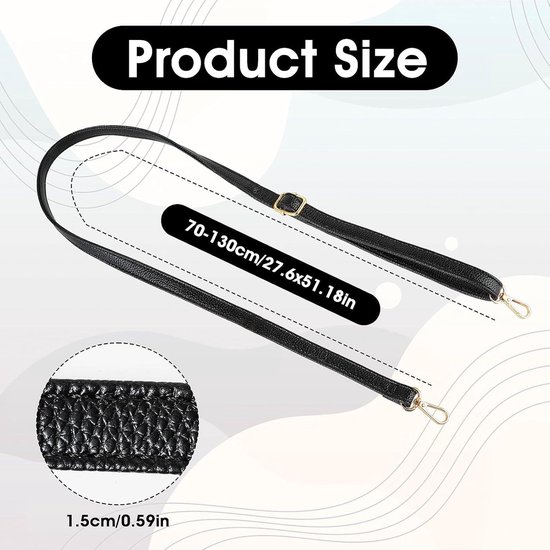 Verstelbare lederen portemonnee riem voor crossbody tas - zwart, antislip, universeel... | bol