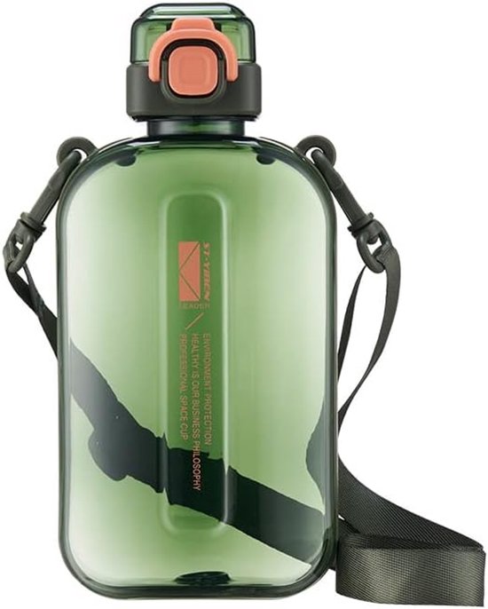 750 ml platte waterflessen, outdoor sportwaterfles met one-click open ...