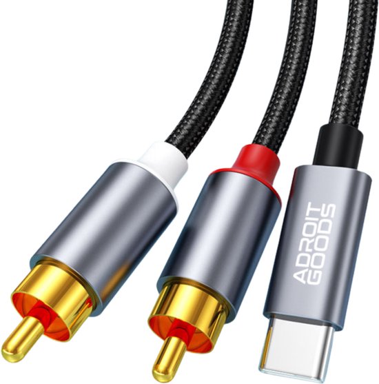 AdroitGoods USB-C naar RCA Audio Kabel - DAC chip - Hi-Fi - USB-C ...