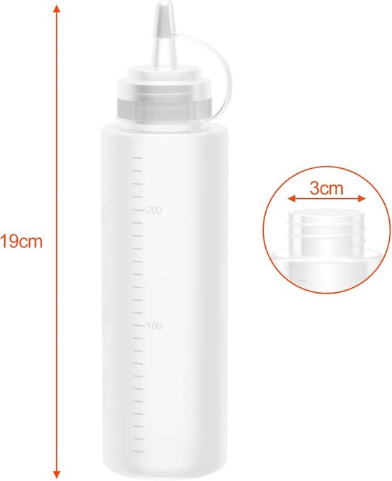 Knijpfles Set - 5 Stuks - 250ml - BPA-vrij - Voor Sauzen & Oliën ...