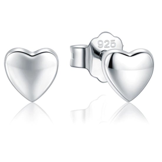 925 Zilveren Dames Oorbellen Hart ZilverKleurig | bol.com