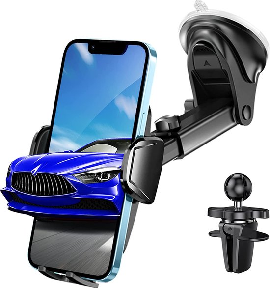 Telefoonhouder Auto Upgrade Versie 3 in 1 Zuignap & Ventilatie Mobiele ...