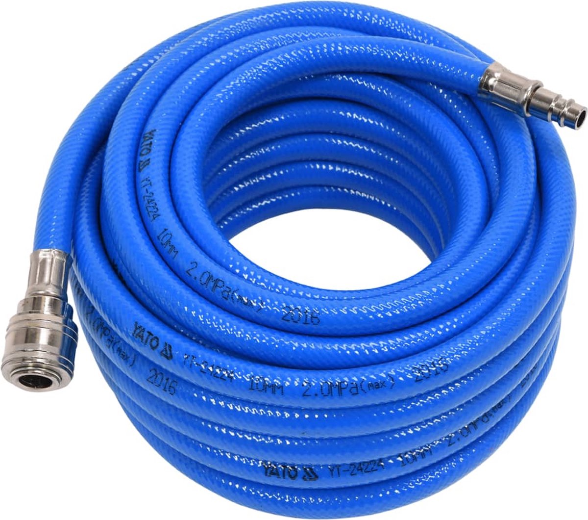 YATO Luchtslang met koppeling 10 mm x 10 m PVC blauw | bol.com