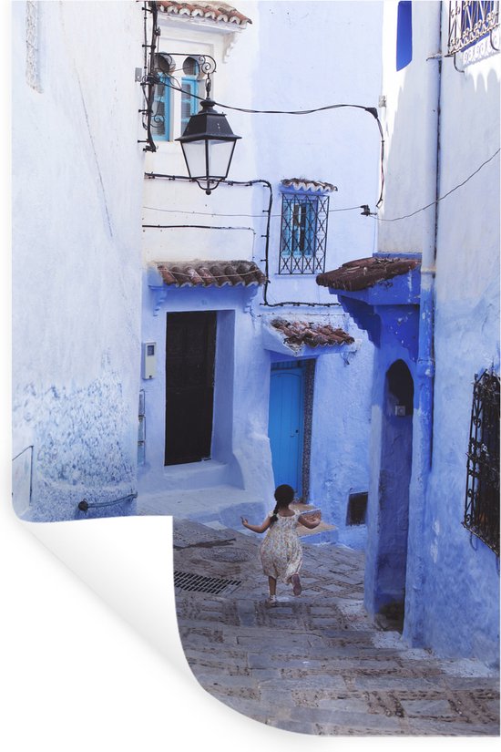 Muurstickers - Sticker Folie - Straat - Blauw - Deuren - Huizen ...