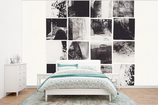 Mozaïek - Abstract - Zwart - Wit - Behangpapier | bol.com