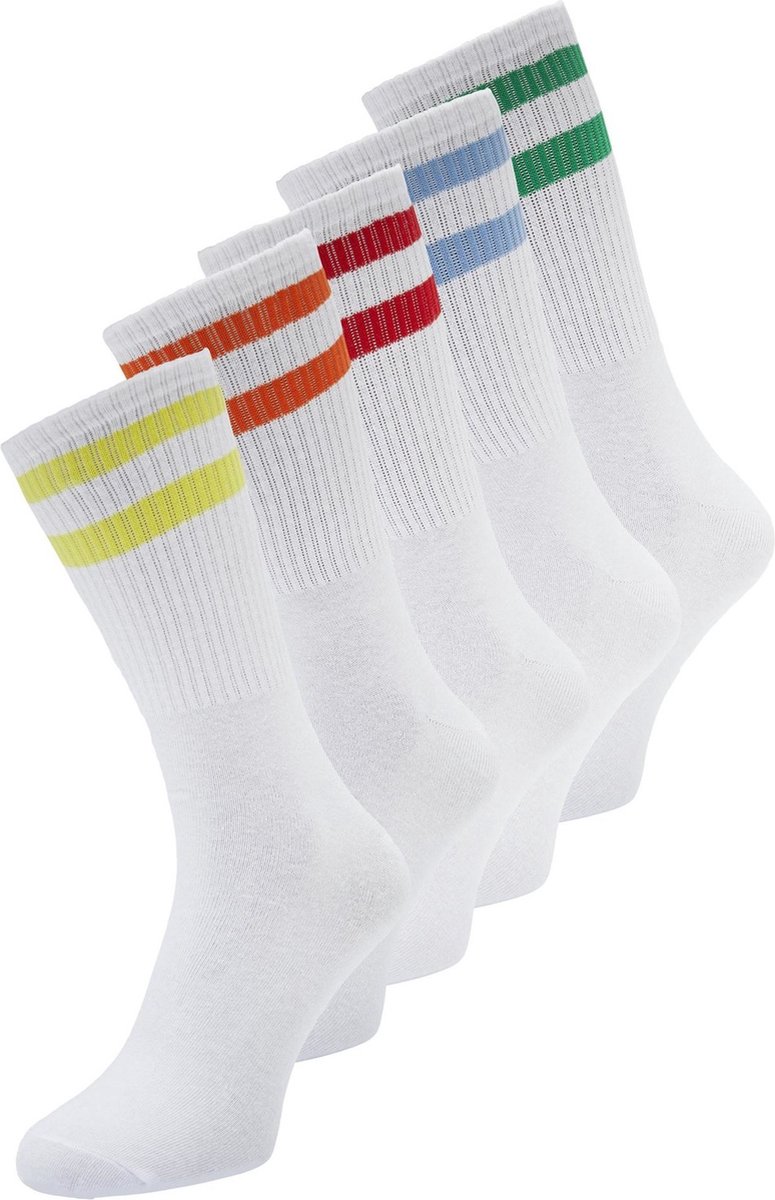 Jack & Jones Sportsokken Heren JACKAYDEN Tennissokken 5-Pack Wit Met ...