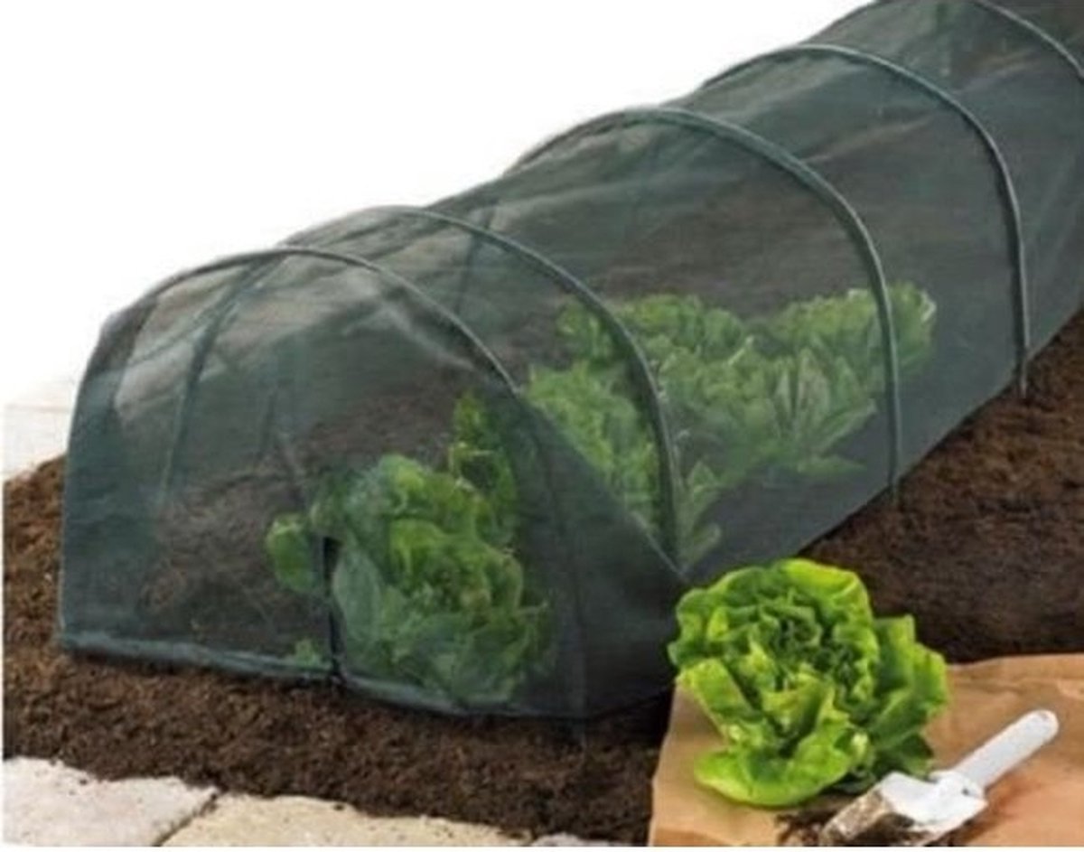 2x Kweektunnel met zwart gaasnet - Voor 6 meter - 300x45x45 cm | bol.com