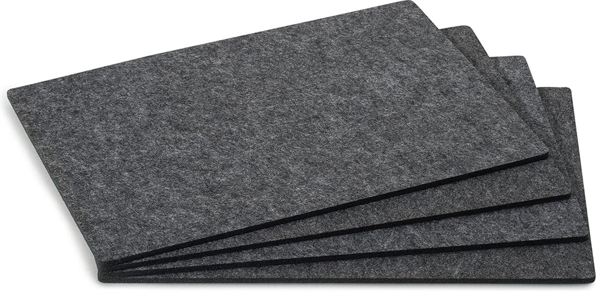 Placemats, van vilt, verschillende kleuren, 4 stuks | bol
