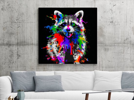 Ratchet Raccoon Riot kunst - 60x60 centimeter op Canvas | Foto op ...