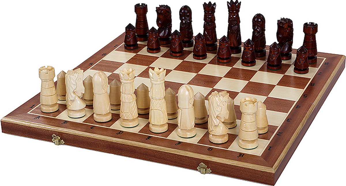 Castle XL Schaakset - Schaakbord met Decoratieve Schaakstukken - 60x60 ...