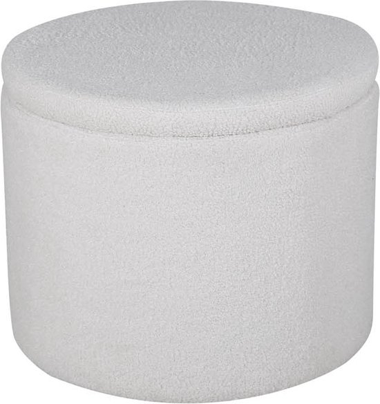 Venture-Home-Poef-Dunken-51x51x43-cm-teddy-wit | bol