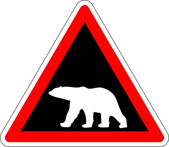 Pas op voor ijsberen sticker 100 mm | bol