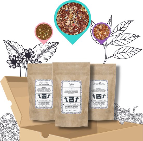 Lot de Thee Rooibos en vrac TWO - Boîte à thé - Paquet de 3 mélanges de ...