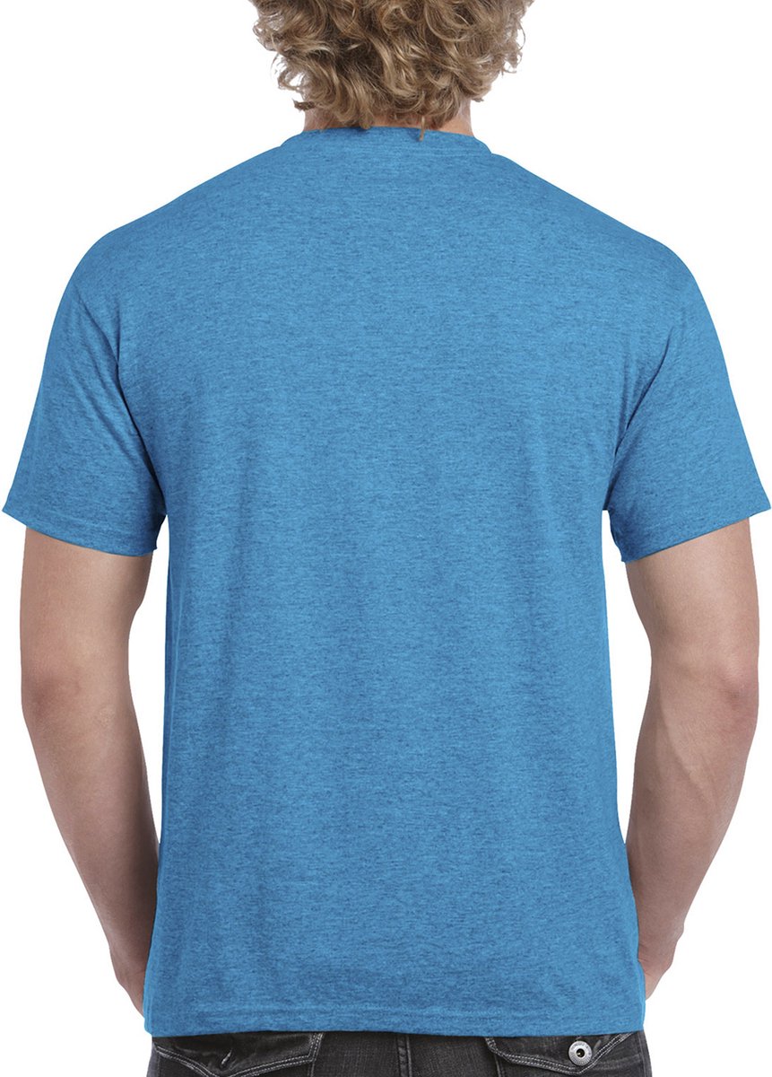 T-shirt met ronde hals 'Heavy Cotton' merk Gildan Heather Sapphire - XL ...