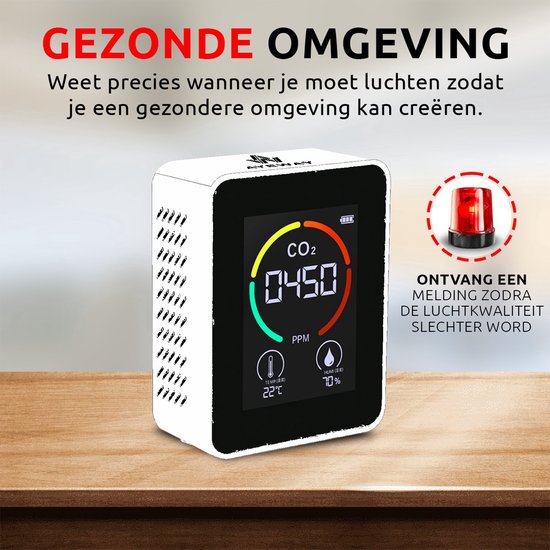 SolHouse 3 in 1 CO2 Meter - CO2 meter - Luchtkwaliteitsmeter - CO2 meter binnen -... | bol
