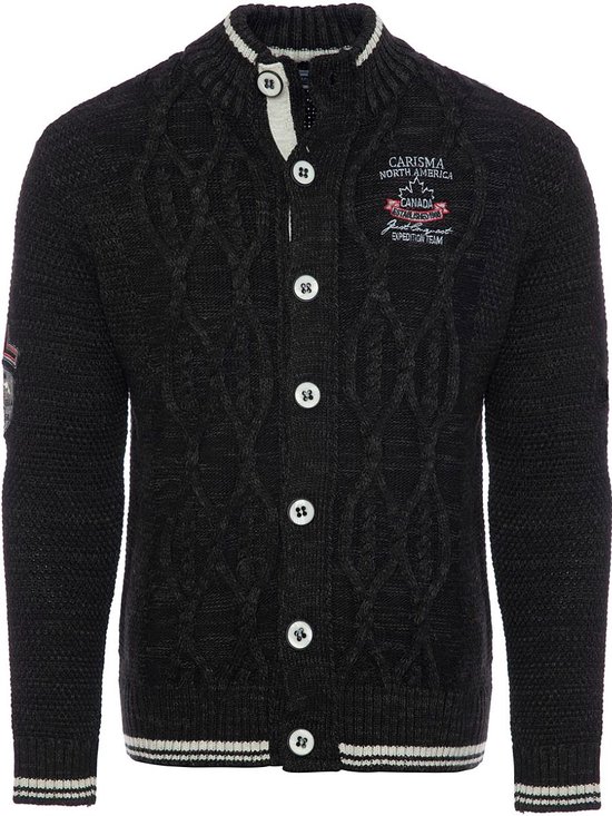 Premium Carisma Gebreid Heren Vest Met Knopen Zwart 7806 - L | bol.com