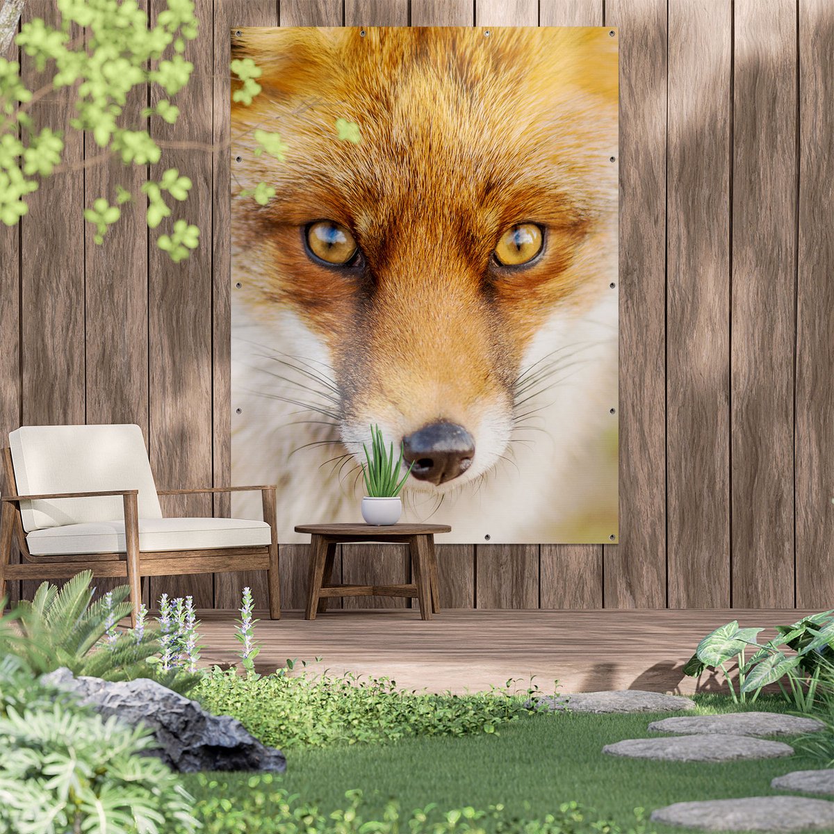 Gards Tuinposter Vossenkop met Bruine Ogen - Vos - 120x160 cm ...