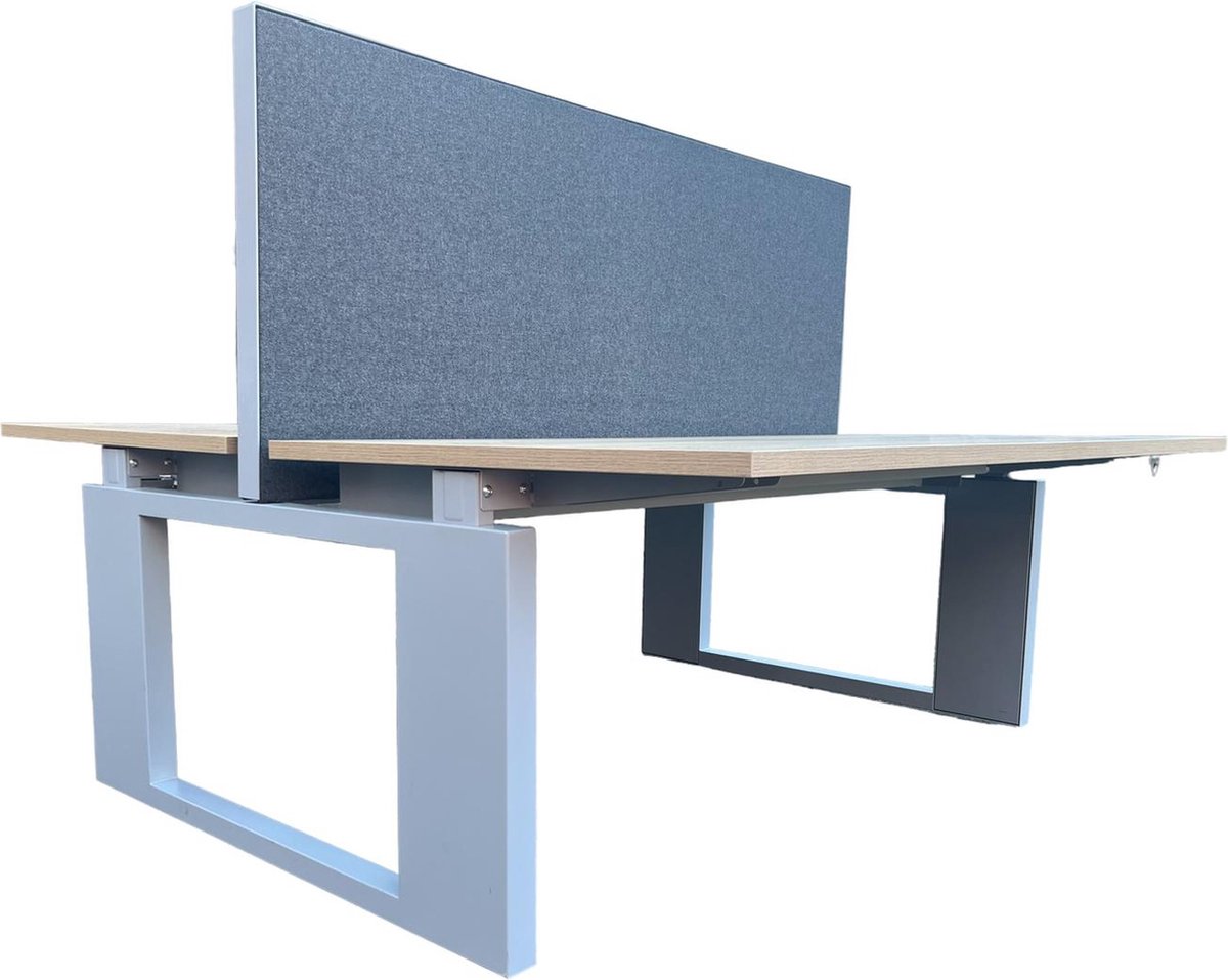 Duo werkplek - Natuur eiken blad (160x80) - Hoogte verstelbaar - incl ...