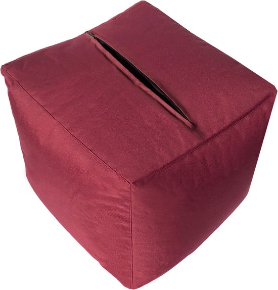 SVJ Poef Vierkant - 45 x 45 x 45 cm - Nylon - Rood | bol