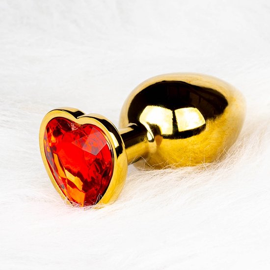 Heart Gem Butt Plug - Small - Gold / Ruby Red | bol.com