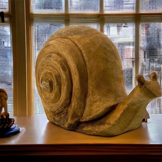 Parlane Houten Decoratie Slak handgemaakt van mangohout 24 x 10 x 15 cm ...