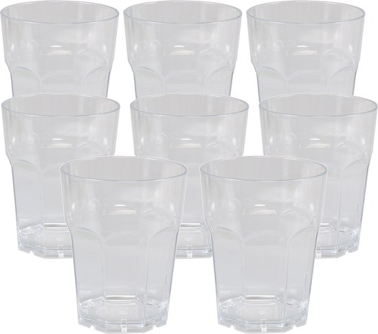 Depa Drinkglas - pakket 100x - transparant - onbreekbaar kunststof - 220 ml - feest glazen | bol.com