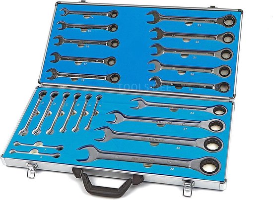 HBM 22 Delige Professionele Ring , Ratel , Steeksleutelset | bol