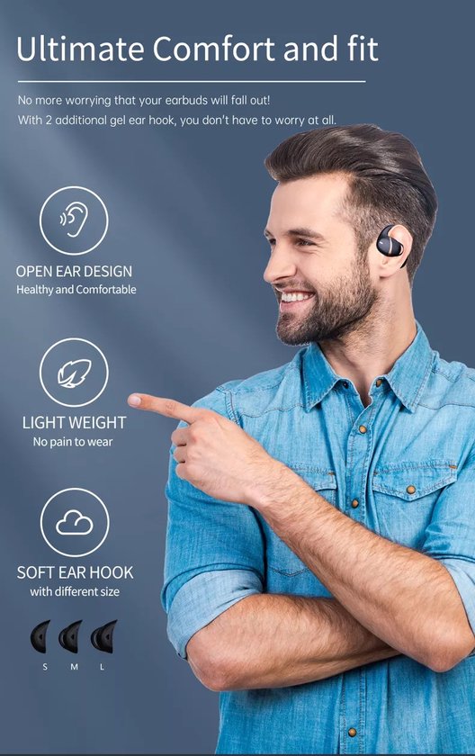 Sport Volledig Draadloze on-ear Oortjes - met oplaadcase - Bluetooth ...