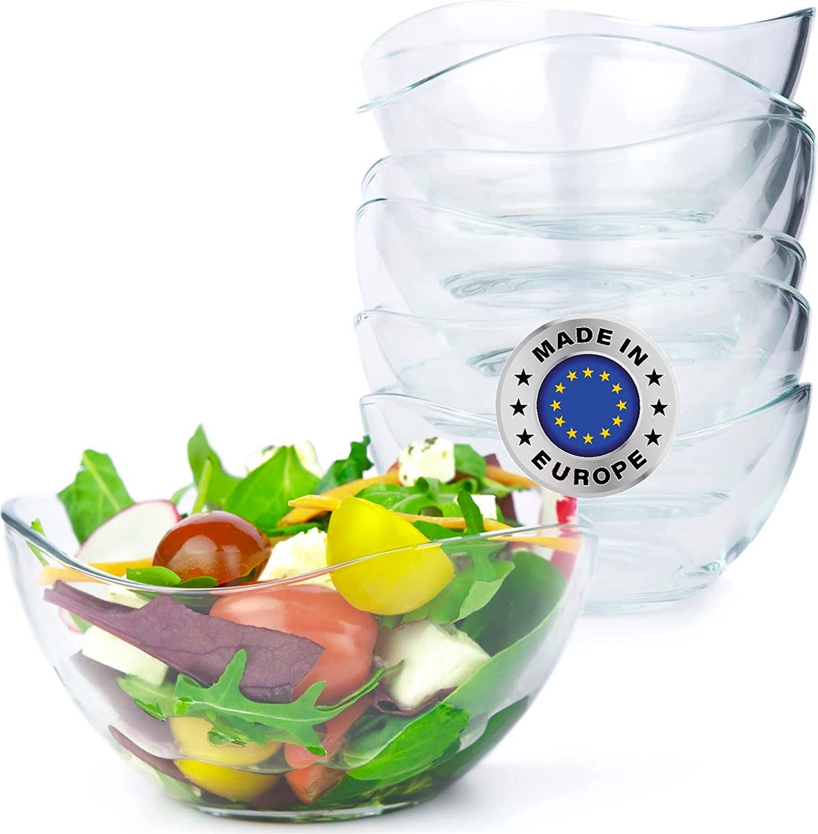 Glazen dessert kom, set van 6, 310 ml, LOODVRIJE dessertglazuur ...