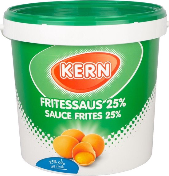 Kern Fritessaus bereid met scharrelei, 25% - Emmer 10 liter | bol