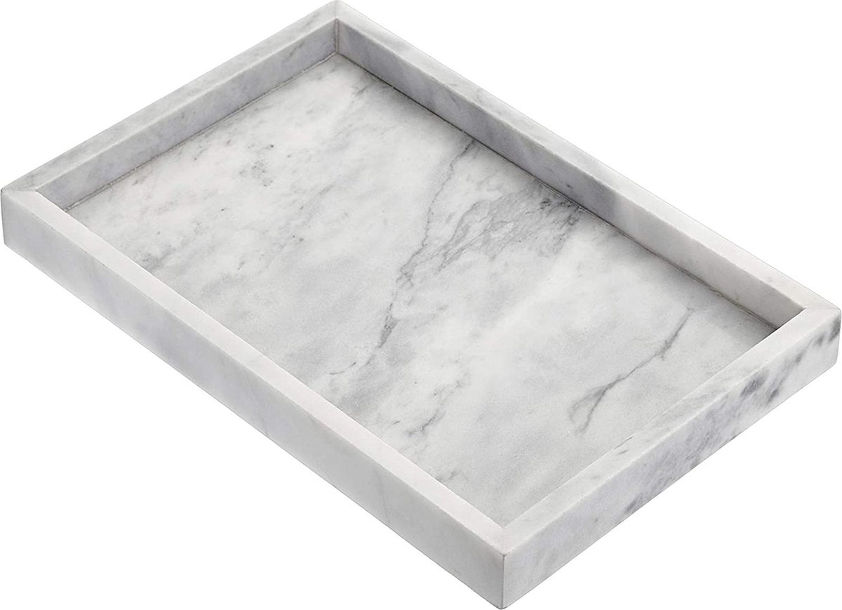 Marmeren dienblad Grijs dienblad Dienblad Sieradenbord voor salontafel ...