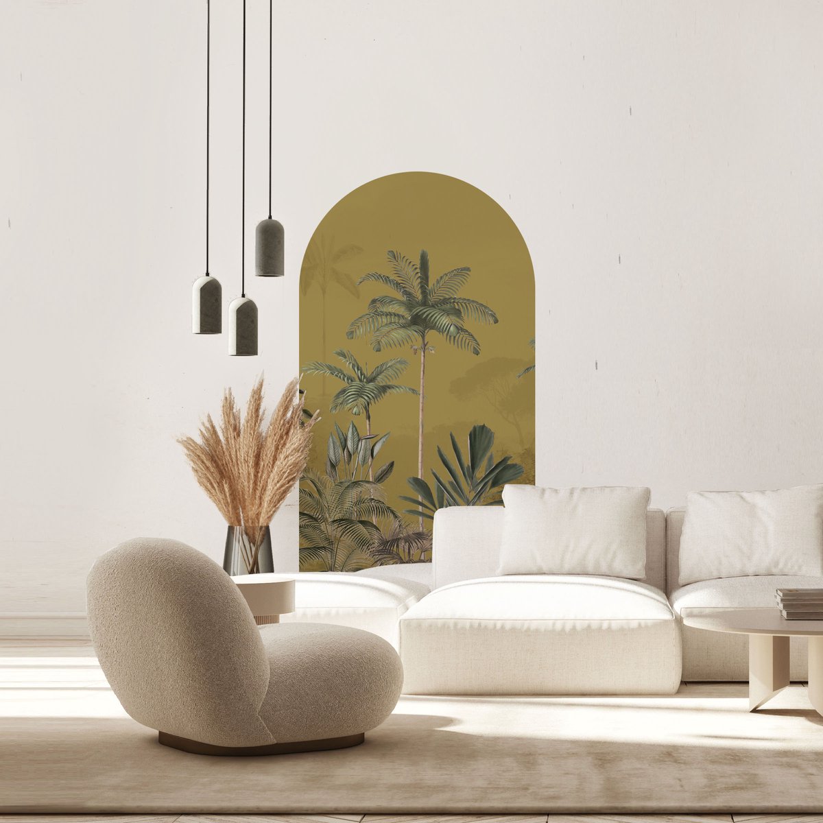 ZELFKLEVENDE BEHANG BOOG STICKER - TROPICAL WILDERNESS OCHRE | bol.com