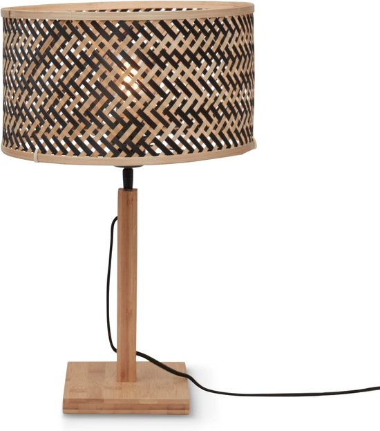 GOOD&MOJO Tafellamp Java - Bamboe/Zwart - Ø32x38cm - Modern | bol