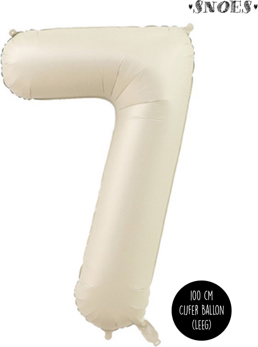 Cijfer Helium Folie ballon XL - 17 jaar cijfer - Creme - Satijn - Nude ...