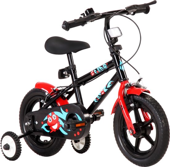 ModernLife' - Kinderfiets 12 inch zwart en rood | bol.com