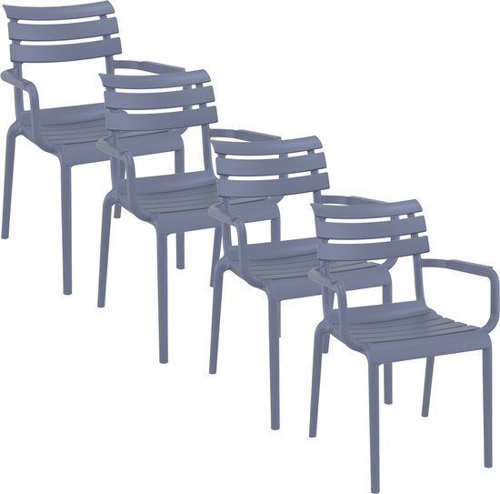 Paris tuinstoel donker grijs - 4 stuks | bol