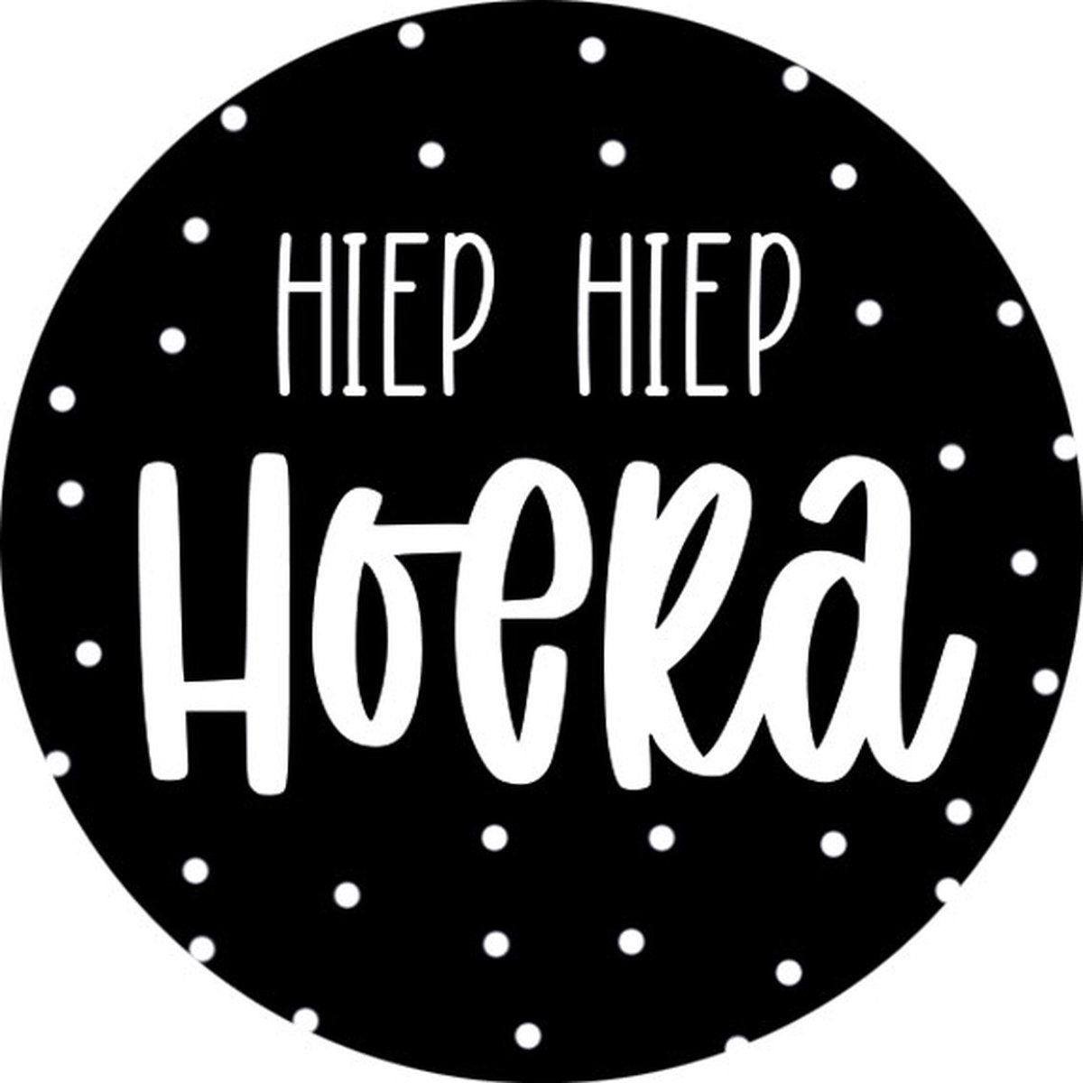 500 Stickers op rol Hiep Hiep Hoera! | Zwart | Sluitzegel | Feestelijk inpakken |... | bol.com