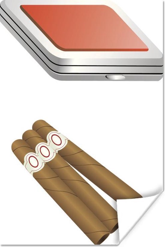Une illustration d'un cigare cubain et une boîte à cigarettes sur fond ...