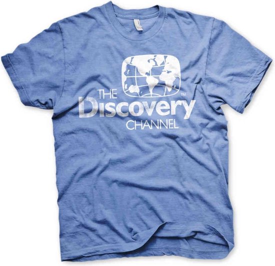 Discovery Channel Heren Tshirt -XL- Distressed Logo Blauw | bol