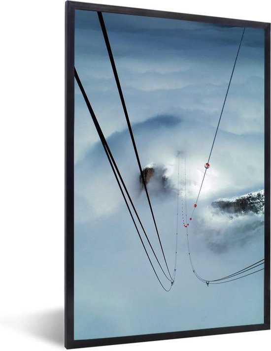 Cadre photo - Un téléphérique dans les Alpes Suisses cadre photo noir ...